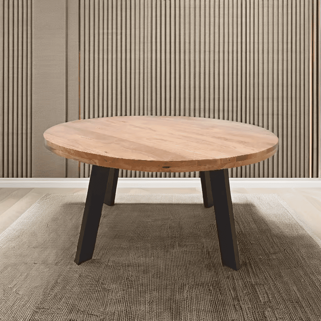 Table ronde style industriel - 120 à 150 cm | Kukuu